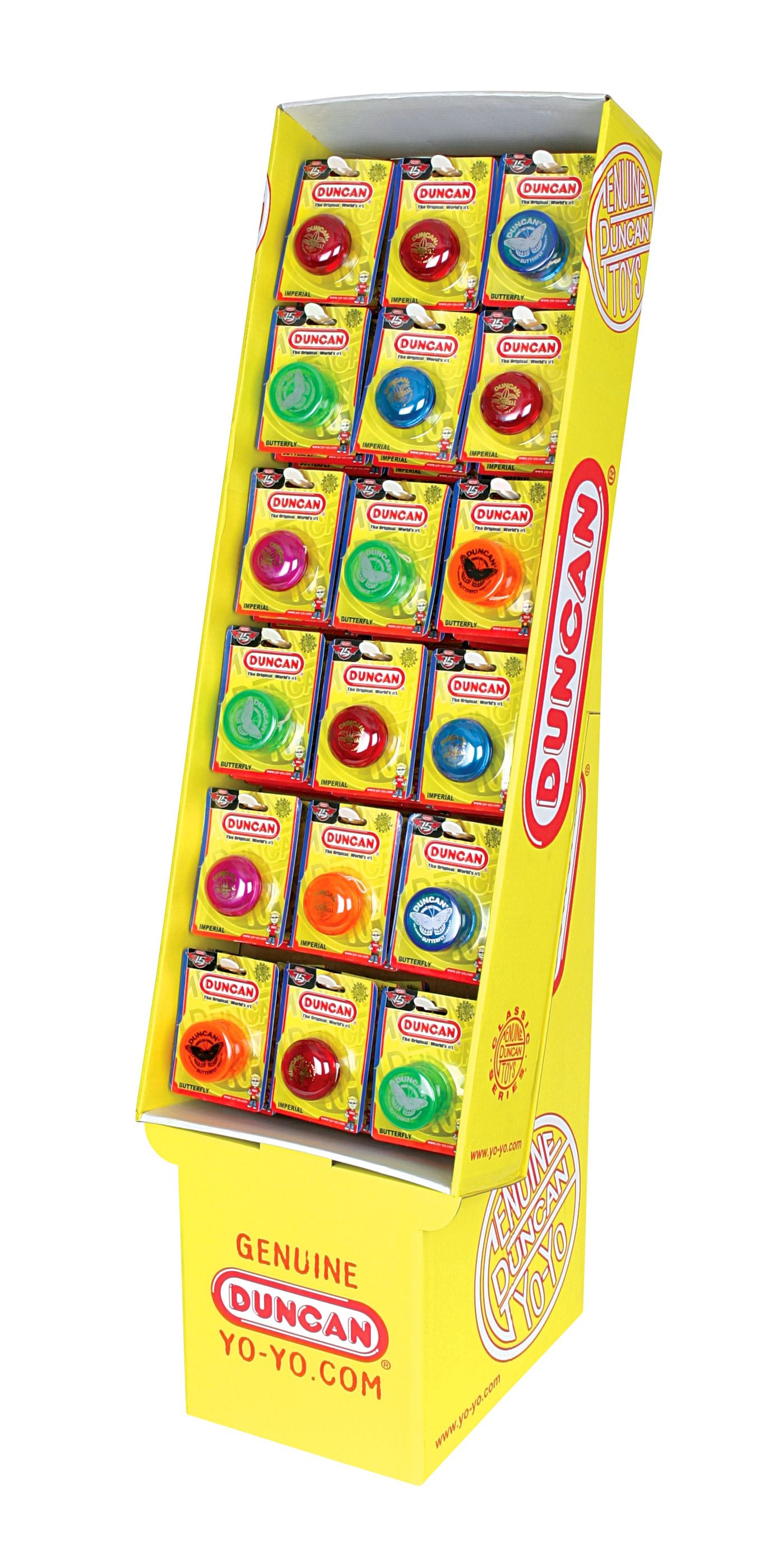 DISPLAY DUNCAN 66 PZAS. 24 IMPERIAL, 24 MARIPOSA, 18 SPINTOP – Yoyoytoys